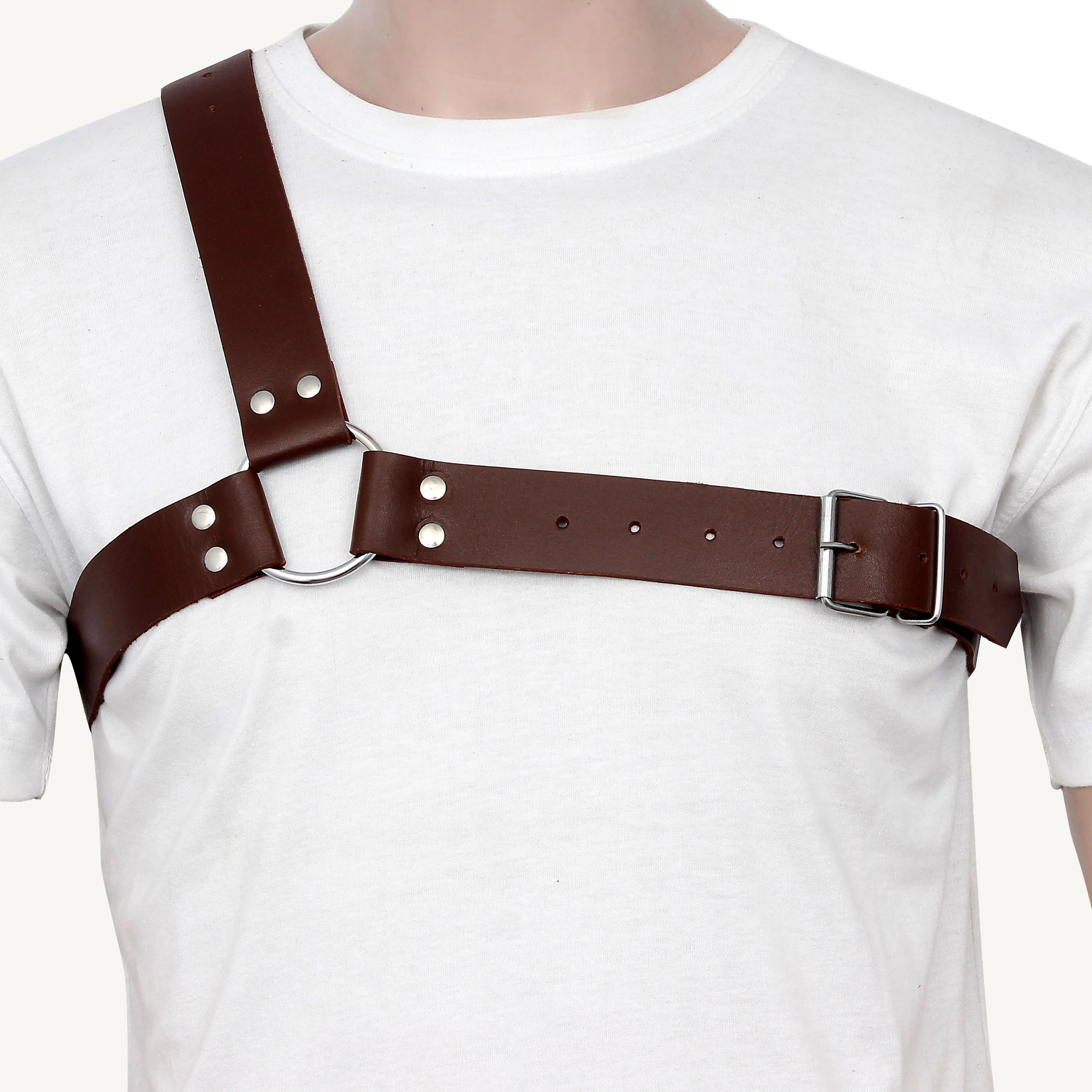 Shop Genuine Leather Chest Harness with O-Rings – Adjustable
