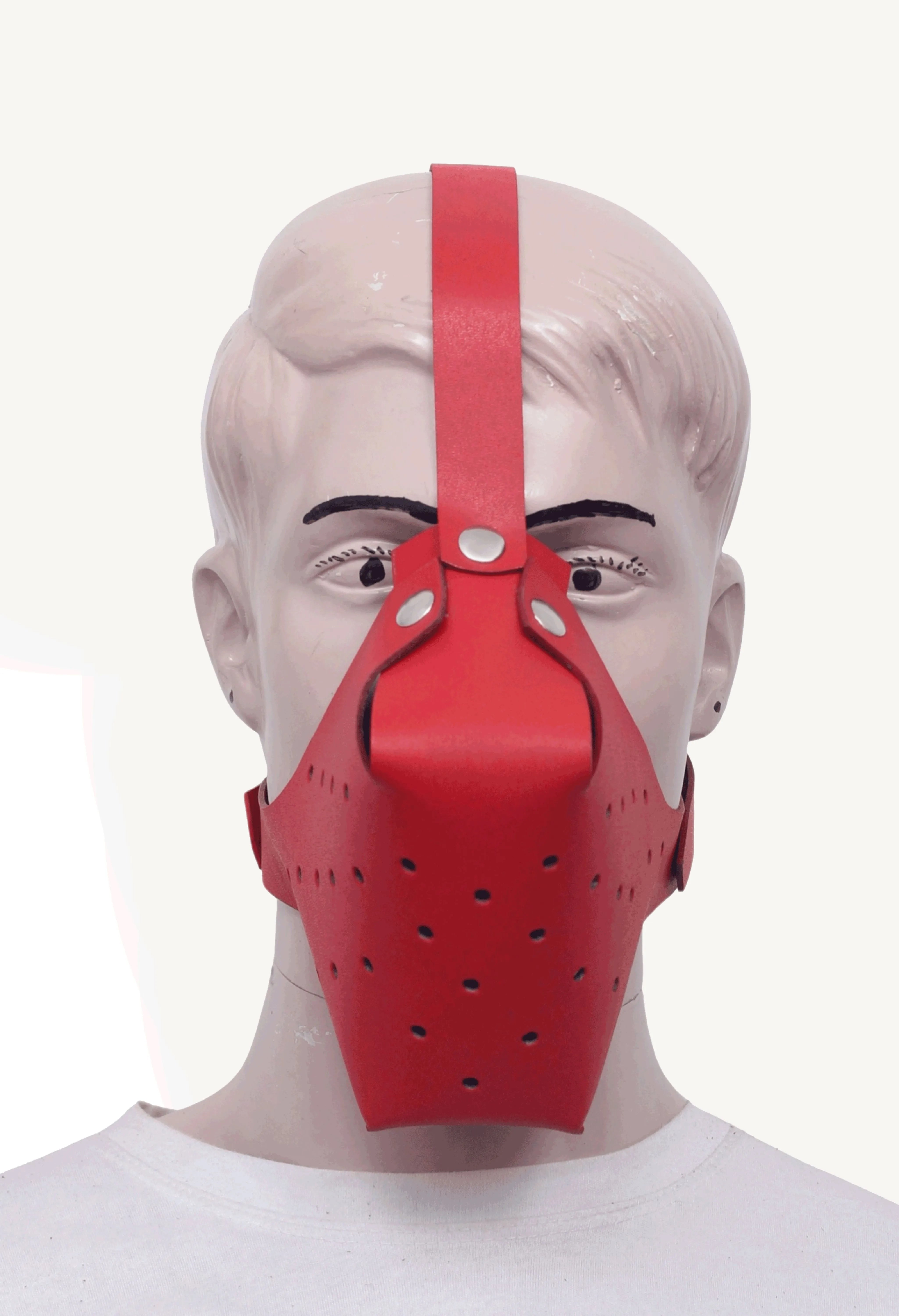 Dog Face Leather Muzzle Gag for Pet Play On Sale