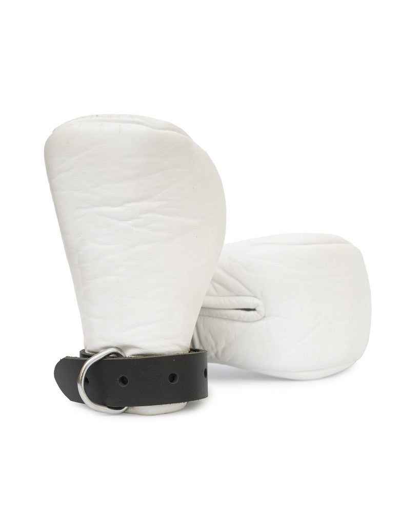 Genuine White Leather Bondage Mittens – Get 15% OFF Now